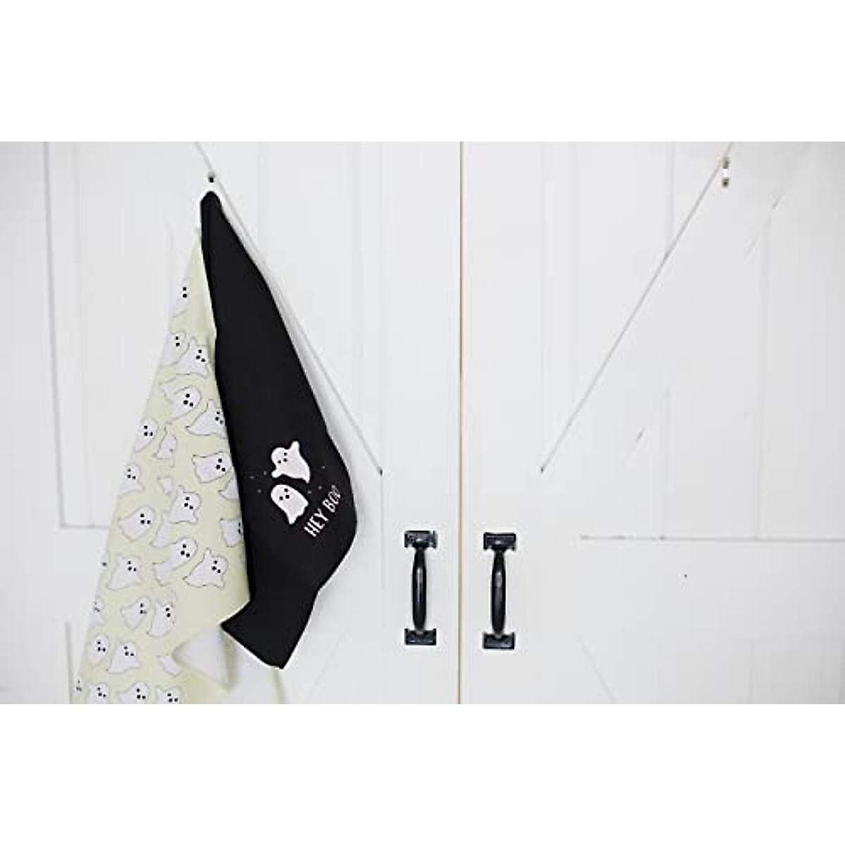 Pearhead Holiday Decor, Kitchen Tea Fall Home Décor, Set of 2, Ghost Dish Towels