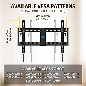Mounting Dream Advanced Tilt TV Wall Mount for Most 42-90 Inch TVs, Premium Wall Mount TV Bracket with Full Tilt Extension up to 7 inch, Fits 16", 18", 24" Studs, Max VESA 600x400mm and 120LBS MD2104