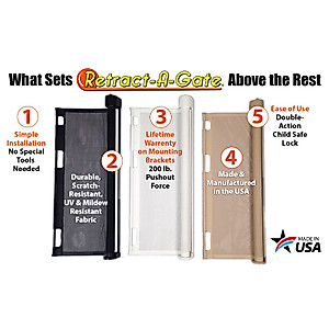 Retract-A-Gate 72" White: The Original and only Made in USA Retractable Baby, Dog, & Cat Gate