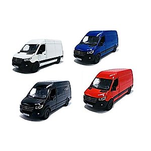 KiNSMART 2019 Mercedes-Benz Sprinter Cargo Van SetOf4 1:48 O Scale Die Cast Metal Model Toy Car w/Pullback Action