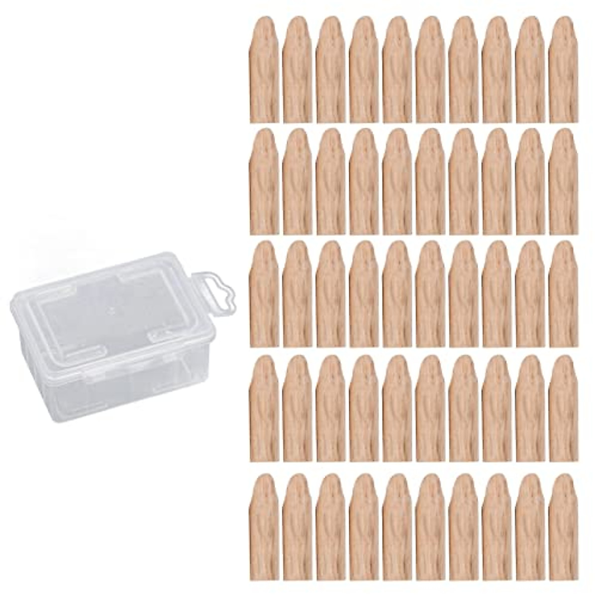 Pocket Hole Plug Set, Odourless Smoothly Surfaces Wooden Holes Jig Kit 50Pcs for DIY(Oak)
