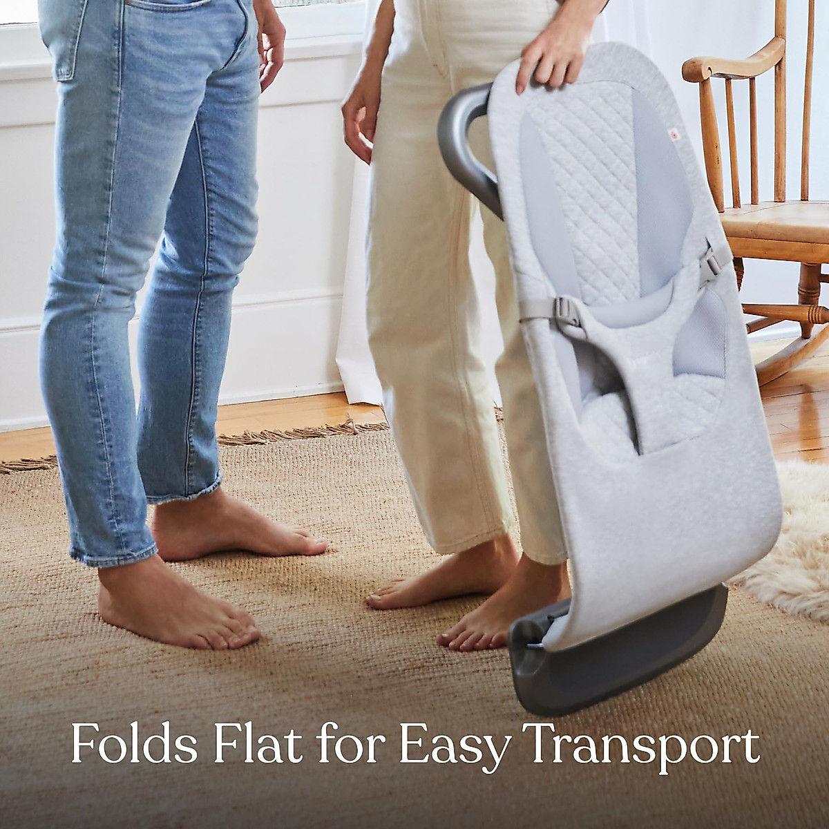 Ergobaby Evolve 3-in-1 Bouncer, Adjustable Multi Position Baby Bouncer Seat, Fits Newborn to Toddler, Charcoal