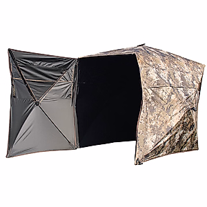 Muddy Hunting Whitetail Deer Buck Full Dual Zip Side Hinged Opening Concealment Camo Pattern Standing Height 67" Garage Ground Blind