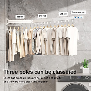 BOQORAD Wall Mounted Drying Rack,Clothes Drying Rack,Laundry Drying Rack,Collapsible Drying Racks for Laundry,Retractable Drying Rack Clothing,Clothes Dryer Rack,Clothes Hanging Rack