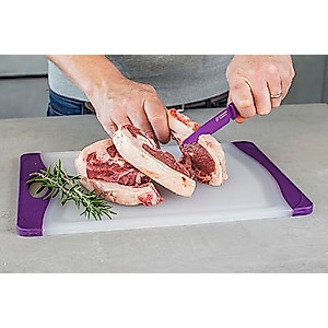 KitchenCraft CWBOARD350PUR Colourworks Polyethylene Reversible Cutting Board, 36.5 x 25 cm - Purple