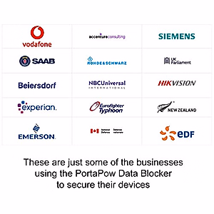 PortaPow USB Data Blocker (Black 5 Pack) - Protect Against Juice Jacking