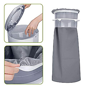 Teamoy Pail Liner for Cloth Diaper(Pack of 3), Reusable Diaper Pail Wet Bag with Elastic Edge, Fits for Dekor, Ubbi Diaper Pails, Gray +Gray Strips +Black Strips