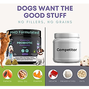 Googipet Probiotics for Dogs - Dog Probiotics and Digestive Enzymes - Natural Dog Probiotic Chews W/Prebiotics & Pumpkin, Helps Dog Diarrhea, Constipation, Digestion, Allergies & Immunity