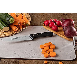 Arcos Kitchen Knife 6 Inch Nitrum Stainless Steel and 150 mm blade. Professional Utilty Knife. Ergonomic Polyoxymethylene POM Handle. Series Universal. Color Black