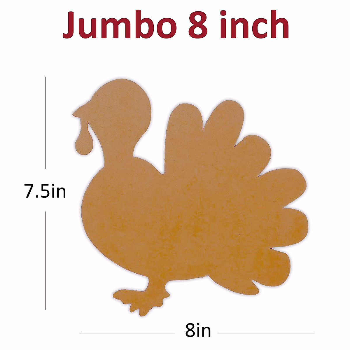 4E's Novelty 8" Foam Turkey Blank Cut Outs Shapes 24 Pack- Thanksgiving Crafts for Kids Bulk, Thanksgiving Craft for Toddler Kids Classroom Preschool Bulletin Board Supplies