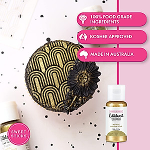 SWEET STICKS Edible Art Decorative Cake Paint 0.5 Ounce (15 Milliliters), Metallic Antique Gold