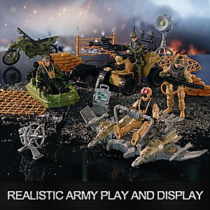 US Army Men Action Figures Play Set,Toy Soldiers with Military Weapons Accessories for Kids Boys
