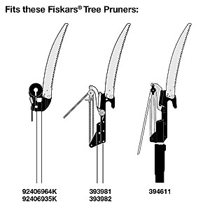 Fiskars 93336966K Tree Pruner Replacement Saw Blade, For Fiskars Tree Pruner, 15 Inch Saw Blade, Silver