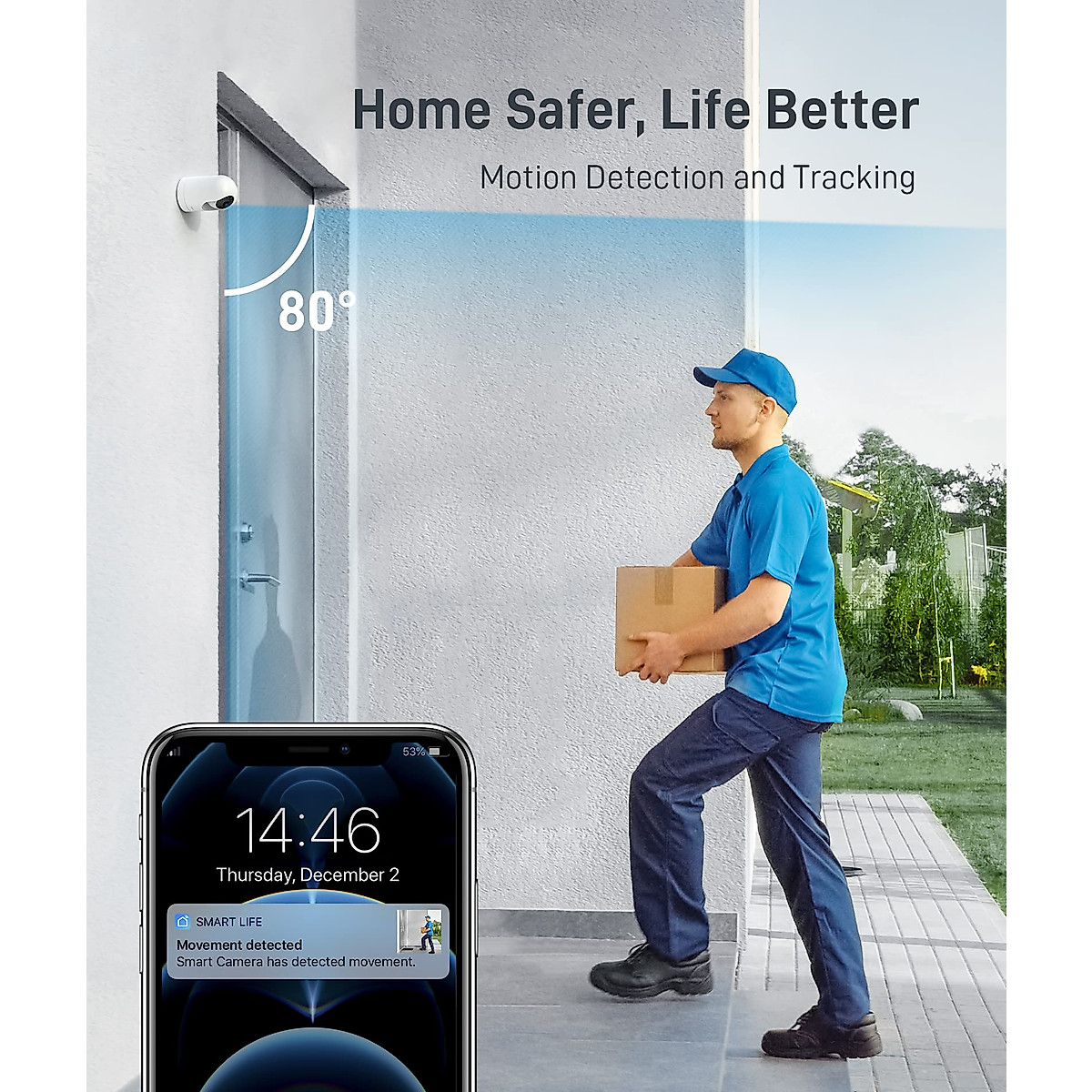 Konnek Stein 1080P Security Camera(2.4G Only), Baby Monitor 360-Degree for Home Security, Smart Home Pet Camera, with Night Vision, Compatible with Alexa & Google Assistant Home Security Camera