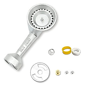 High Pressure Cast-Iron Propane Burner Head Connector Replacement Part for Round Bayou Classic Cooker Frames with Brass Fitting Orifice