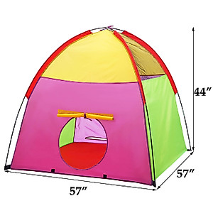 ATDAWN Kids Play Tent, Pop Up Tent for Kids, Camping Playground, Indoor/Outdoor Children Playhouse for Boys and Girls, Rainbow Color (L)