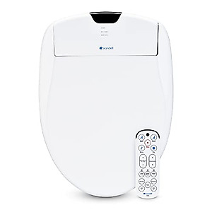 Brondell S1400-EW Swash Electric Bidet Toilet Seat With Oscillating Stainless Steel Nozzle, Warm Air Dryer, Heated, Night Light, Gentle Close Lid, Thin Profile, Remote Control, Elongated, White