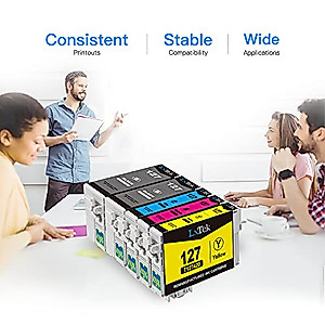 LxTek Remanufactured Ink Cartridge Replacement for 127 127XL T127 to use with Workforce 545 645 845 WF-3520 WF-3540 WF-7010 WF-7510 WF-7520 NX530 NX625 Printer (5-Pack)