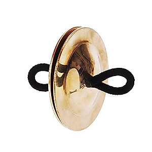 Andoer 2pcs Finger Cymbals Belly Dancing Gold Musical Instrument