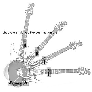 Angled Guitar Wall Hanger Display for Electric and Thin Body Guitars- Classic Finish