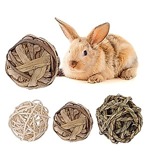 Small Animal Activity Toy, Pet Bird Play Rattan Balls Chew Toys for Chinchilla Guinea Pig Rats Rabbits Hamster Gerbil Degu Bunny(Water Hyacinth)