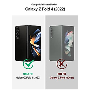 Poetic Guardian Case for Samsung Galaxy Z Fold 4 7.6 Inch,[Mil-Grade Protection] Ultra-Thin Full-Body Hybrid Shockproof Protective Rugged Clear Cover with Built-in Screen Protector, Black/Clear