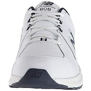 New Balance Men's 608 V5 Casual Comfort Cross Trainer, White/Navy, 10.5