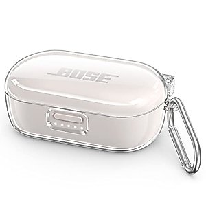 Bose QuietComfort Earbuds Case Cover, Filoto Hard Protective Case for Bose QuietComfort Noise Cancelling Earbuds with Carabiner Keychain Accessories for Men Women (Clear)