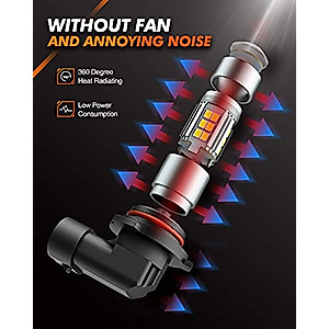 SEALIGHT 9006 Fog Lights LED Bulb, 9006 Hb4 LED Fog Light Bulbs 1:1 Size 9006 Bulb Plug And Play, 6000k Xenon White Light Pattern, Pack of 2
