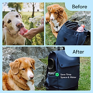 MalsiPree Dog Water Bottle Portable – Leak Proof and Lightweight Water Bottle for Dogs – Dog Travel Water Bottle with Bowl – Dog Walking Accessories (12OZ, Black)