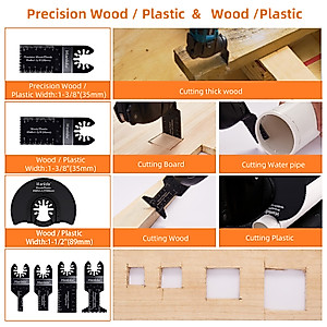 Hanida 24PCS Metal Wood Oscillating Multitool Blades Quick Release Oscillating Saw Blades Universal Multi Tool Blades Set Fit for Porter Cable Rockwell Ridgid Ryobi Milwaukee Dewalt Makita Bosch Fein…