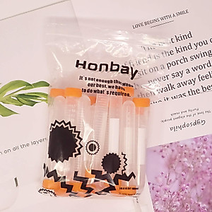 Honbay 20pcs 15ml Plastic Centrifuge Tube EP Tube Seed Bottle - Orange Screw Cap, Round Bottom, Graduated Marks