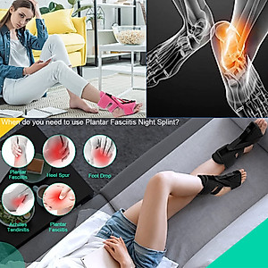 DERJLY Plantar Fasciitis Night Splint: 2 Pack Upgrade 3 Straps Adjustable Planters Facetious Relief Brace for Women Men