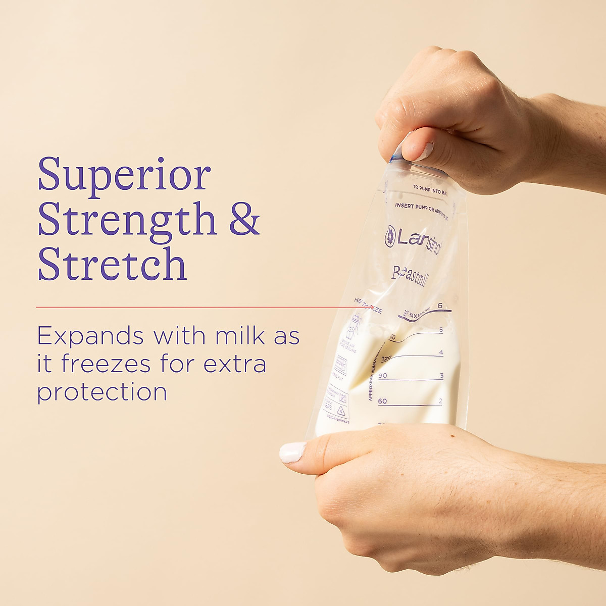 Lansinoh Breastmilk Storage Bags, 50 Count with 2 Pump Adapters, Baby Essentials, Fast Freeze & Thaw Breast Milk Bags for Baby Bottle Feeding, Superior Strength & Stretch, 6 Ounce
