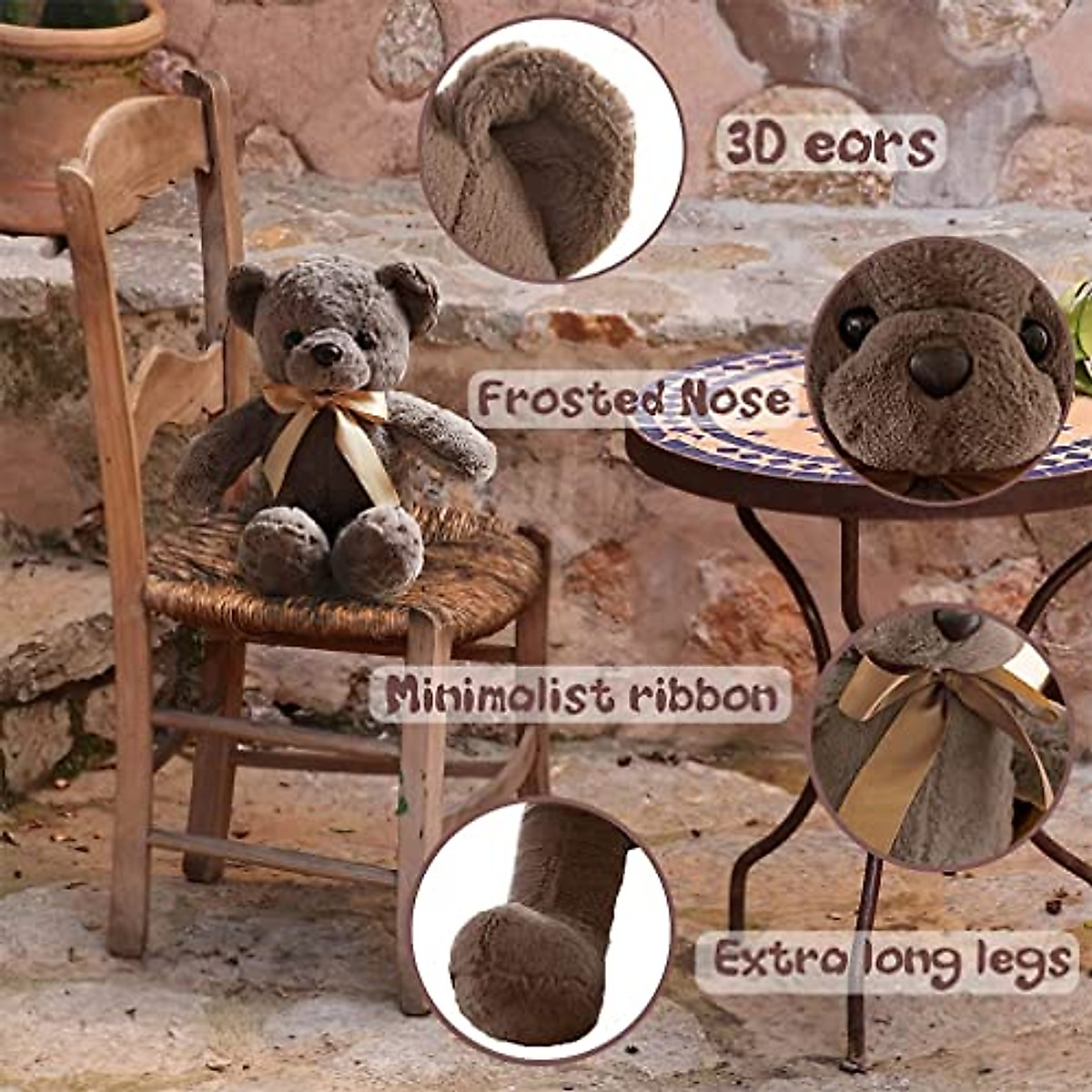 VYUSIT Teddy Bear Stuffed Animals, 12 inch Soft Cuddly Stuffed Plush Teddy Bear, Cute Plush Toys for Birthday Christmas New Year Valentine’s Day Wedding Party