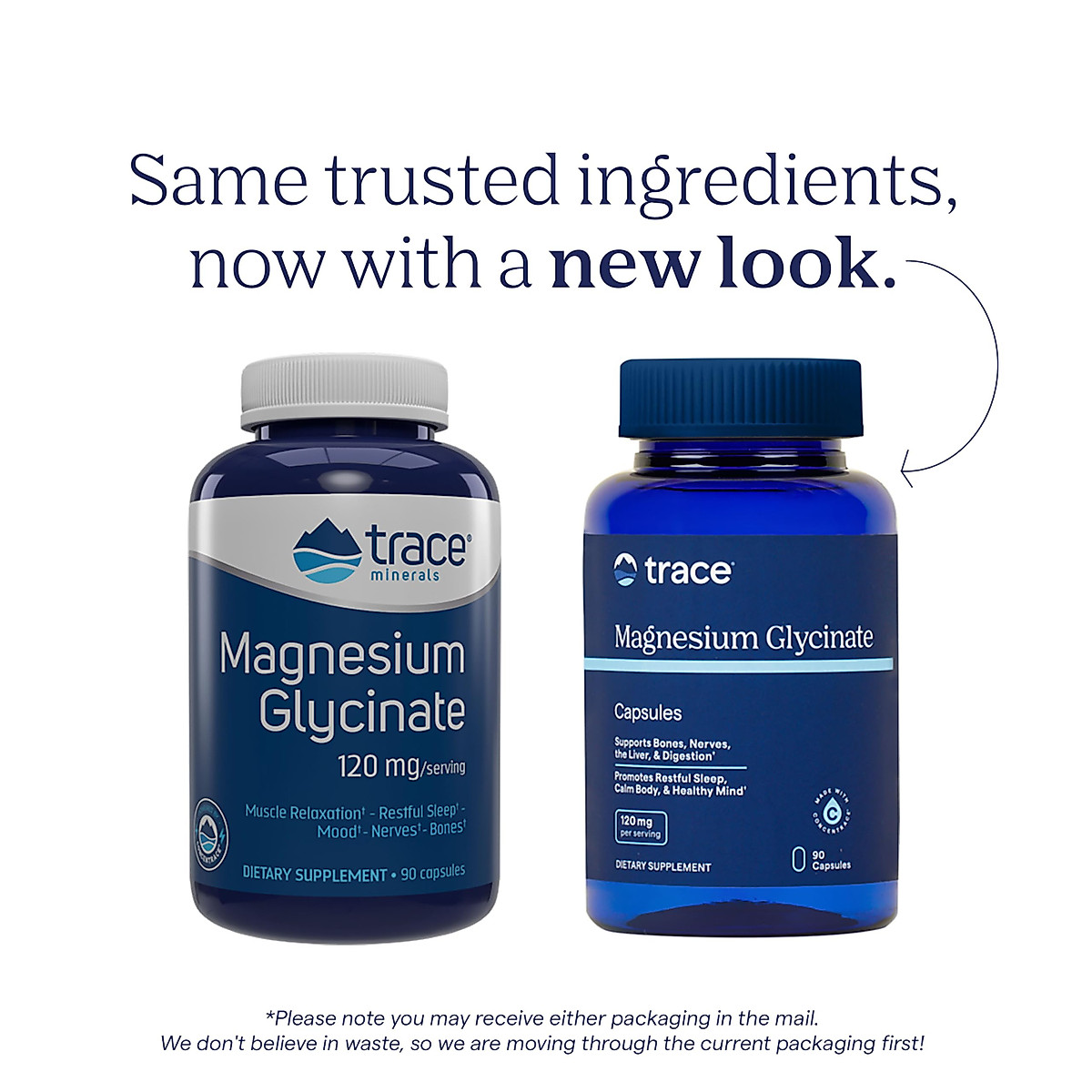 Trace Minerals Magnesium Glycinate 120mg - Bone Strength & Muscle Support - Magnesium Supplement to Aid Healthy Sleep Patterns & Relaxation - Support Nerve Function - 90 Capsules (90 Servings)