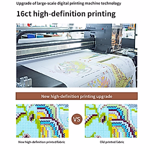 Cross Stitch Kits for Adults Full Range of Animal Patterns Embroidery Starter Kits Printed Dimensions Cross Stitch kits for Home Decor DIY 16CT 2 Strands-Fox 47×37cm