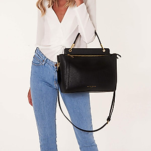 KATIE LOXTON Harlowe Womens Vegan Leather Convertible Strap Top Handle Doctors Bag Black