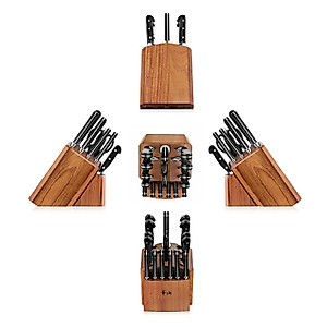 Cangshan TV2 Series 1023053 Swedish 14C28N Steel Forged 17-Piece Knife Block Set, Acacia