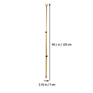 DOITOOL Hanger Retriever Pole with Hook- Adjustable 49in High Reach Closet Pole- Extendable Garment Hook Reaching Stick Pole to Easily Reach Clothes ( Golden )