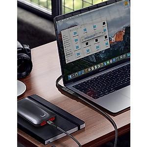 XAOSUN 240W USB 4 Cable for Thunderbolt 4, Right Angle Thunderbolt 4 Cable 90 Degree, 240W USB C to USB C Cable with 40Gbps Data, 8K@60Hz Display, for Thunderbolt MacBook Docks eGPU Hub 3.3ft