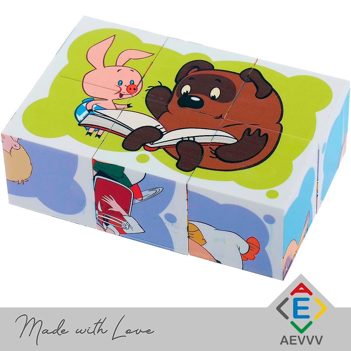 AEVVV Building Blocks Puzzles Russian Soviet Soyuzmultfilm Cartoons - Русские мультики - Cubes for Stacking Learning Puzzles