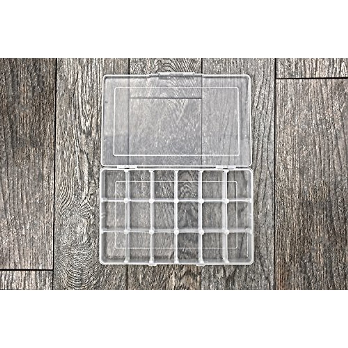 SE Large Plastic Translucent Storage Container with 18 Adjustable Sections - 87064DB