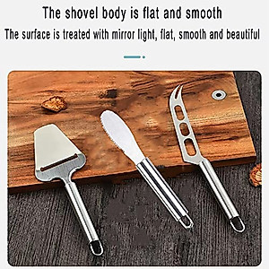 MTOMDY 4 Pieces Stainless Steel Wire Cheese Slicer with Cheese Plane Tool, Adjustable Thickness Cheese Cutter for Soft, Semi-Hard, Hard Cheeses Kitchen Cooking Tool
