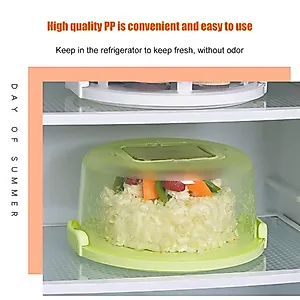Cake Carrier Cover Cake Stand with Lid Dessert Serving Platter with Handle Cupcake Holder Pies Display with Base (White)