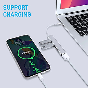 USB C Hub Aluminium Alloy USB C to USB Adapter 4-Port USB Hub Ultra-Slim Data USB Expander Fast Data Transfer USB Splitter for Laptop, Compatible with Windows PC, Mac, Printer, Mobile HDD