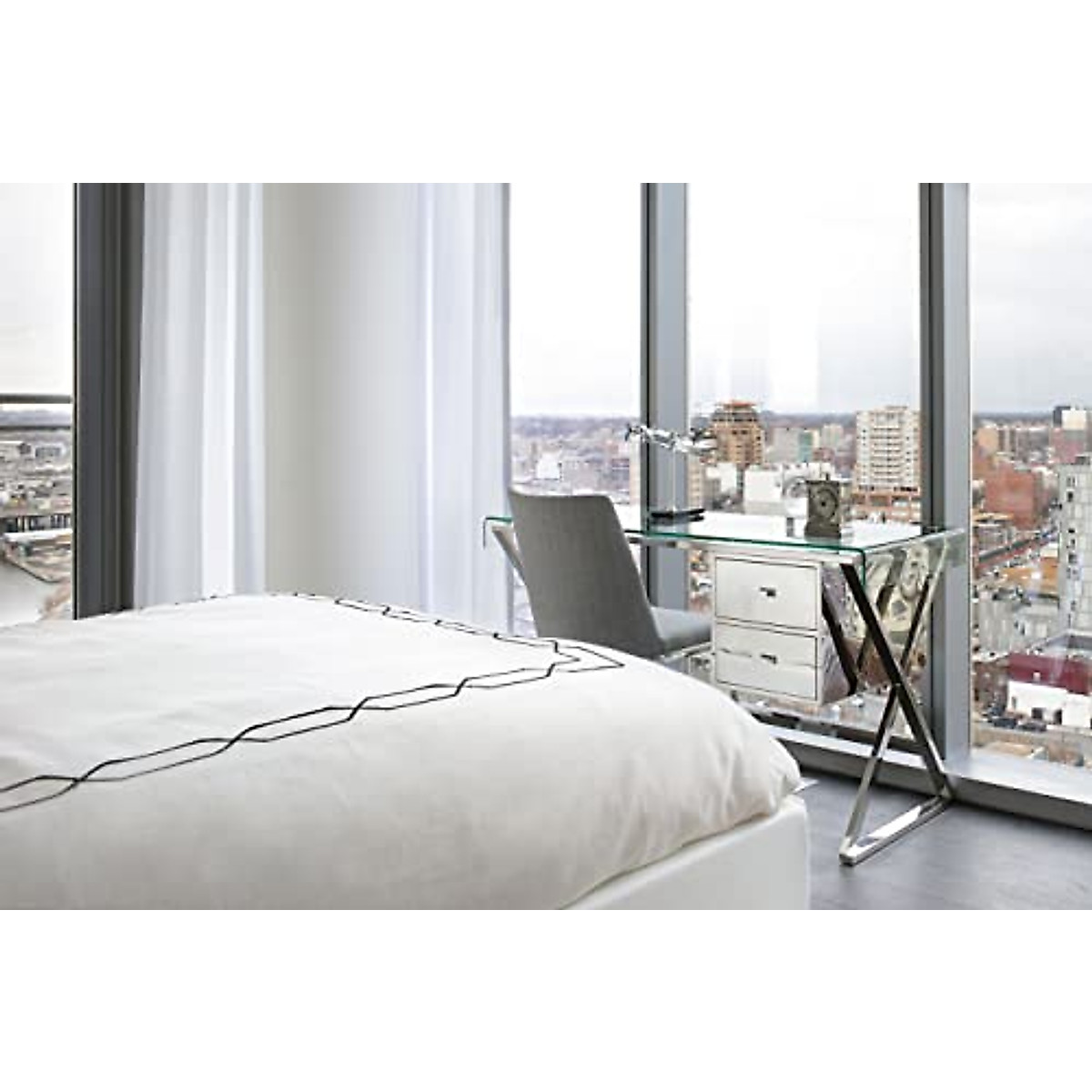 Safavieh Home Collection Parkston Linen Grey Glam Side Chair (Set of 2)