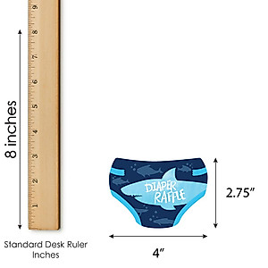 Big Dot of Happiness Shark Zone - Diaper Shaped Raffle Ticket Inserts - Jawsome Shark Baby Shower Activities - Diaper Raffle Game - Set of 24