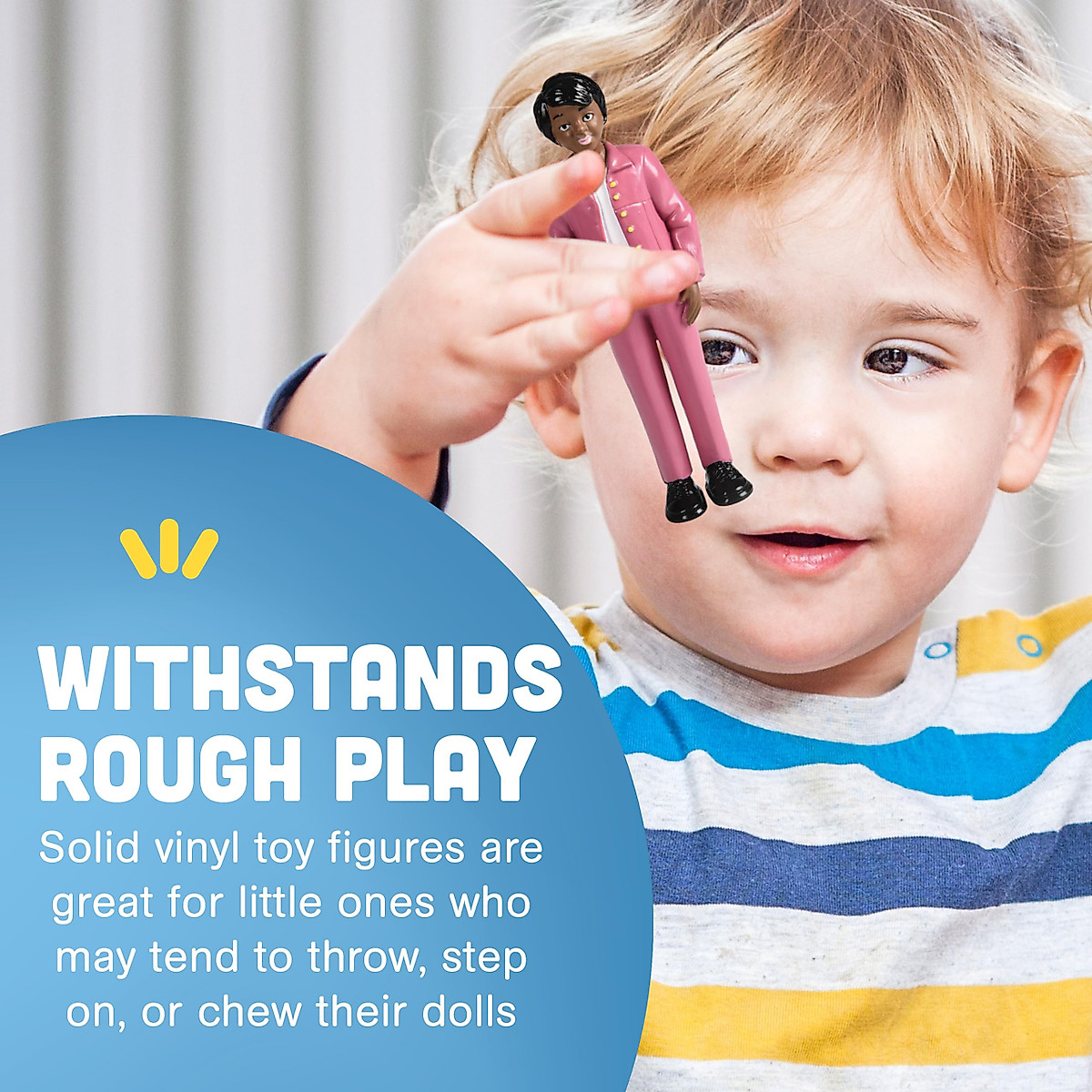 Creative Minds Marvel Education African American Family Toy Figure Set for Kids Ages 3+, Set of 8 Inclusive and Diverse Dollhouse Toy Figurines, Multicolor