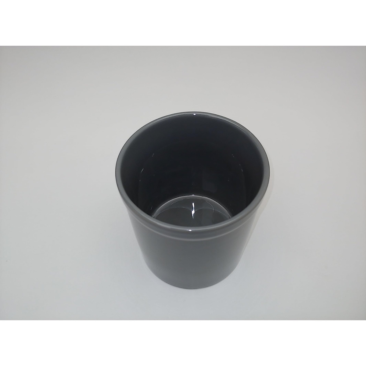 JL Missouri Parts & Misc. Utensil Crock Ceramic Heavy Grey Holder 7" Tall 6.5" Wide Stoneware Gray